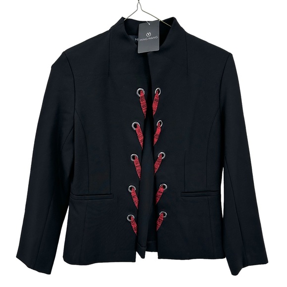 Ming Wang | Jackets & Coats | New Ming Wang Jacket Open Front Black Red ...